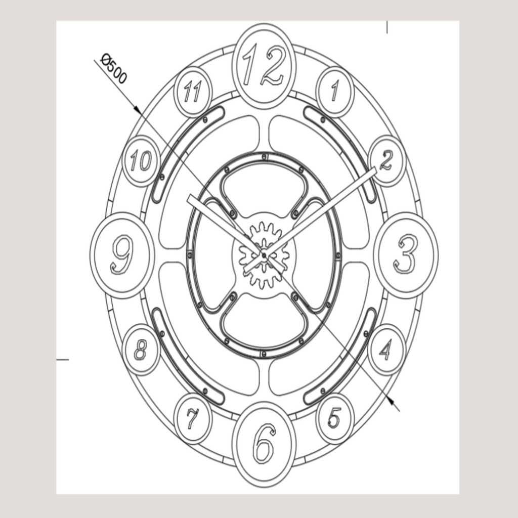 Free STL file Wall Clock (Ø 500mm) 🕰️ ・3D printer model to download・Cults
