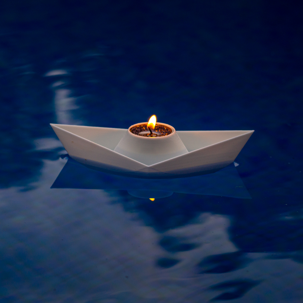 🛥️ paper boat floating candle holder・ STL File for ・Cults