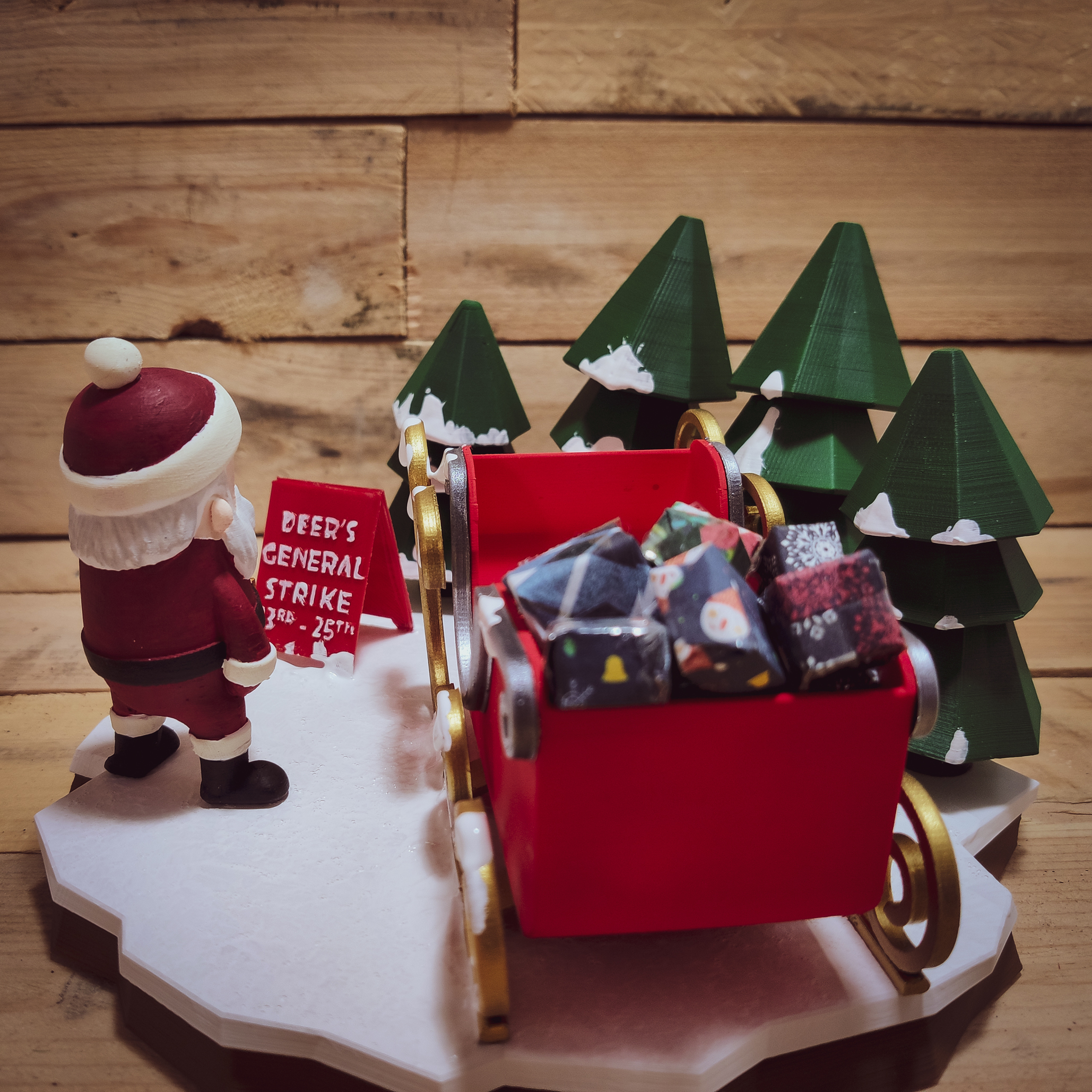 🎅 Santa Claus & The Deer Strike・Free STL File for ・Cults