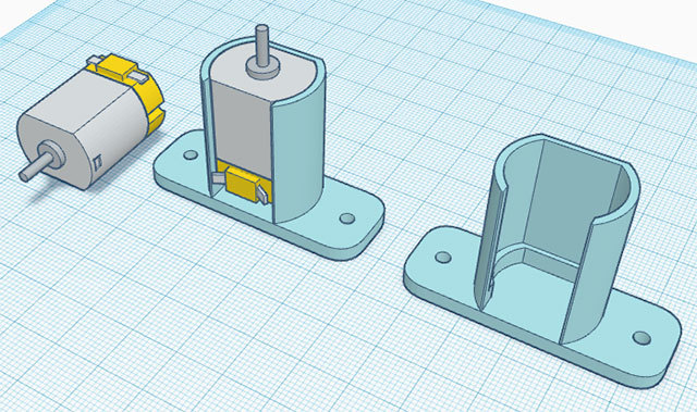 🔪 Motor holder for 3-6V DC motor ELEGOO kit・Free 3D File for ・Cults