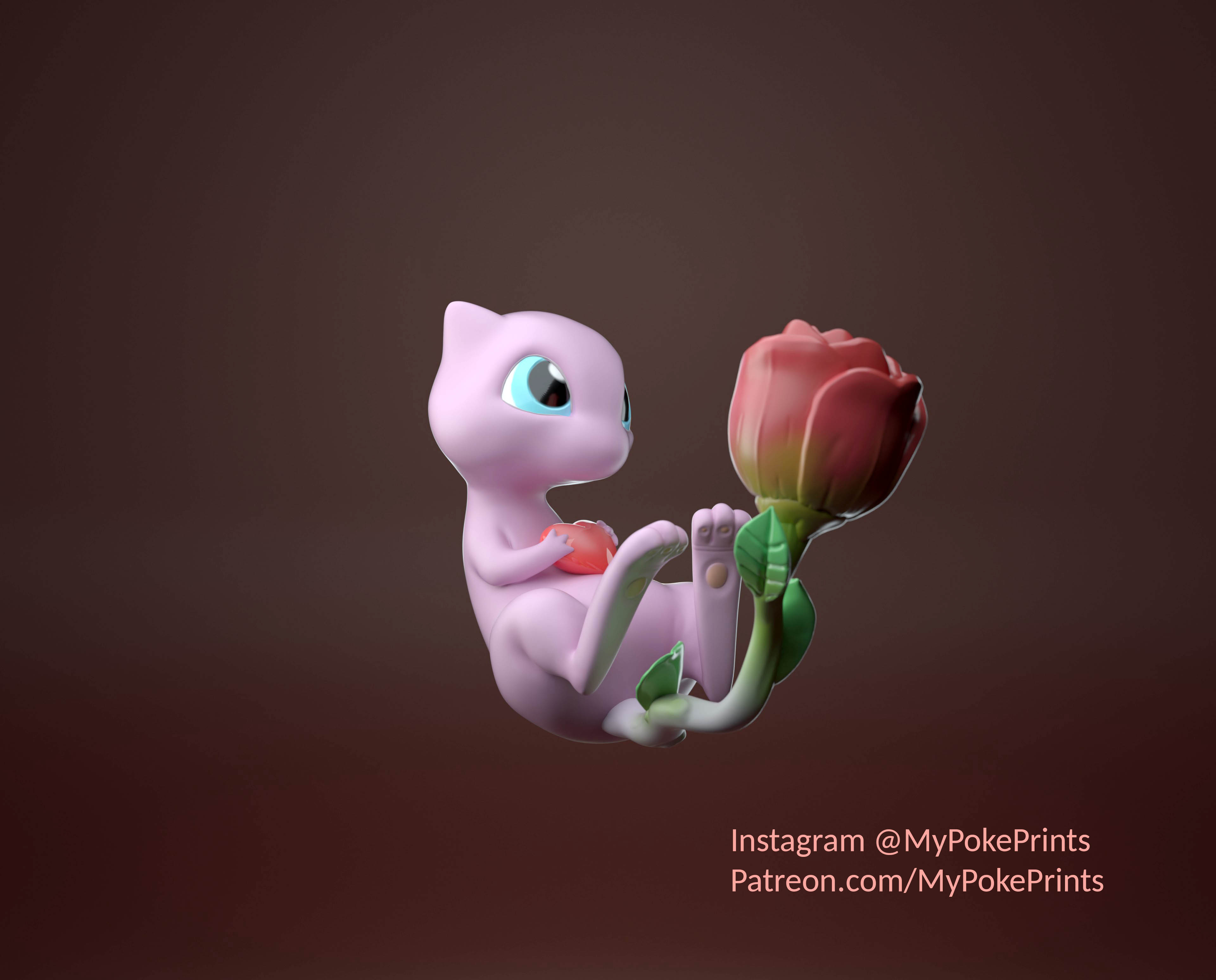 3D file Rose Mew with a Heart 🌹・Model to download and 3D print・Cults