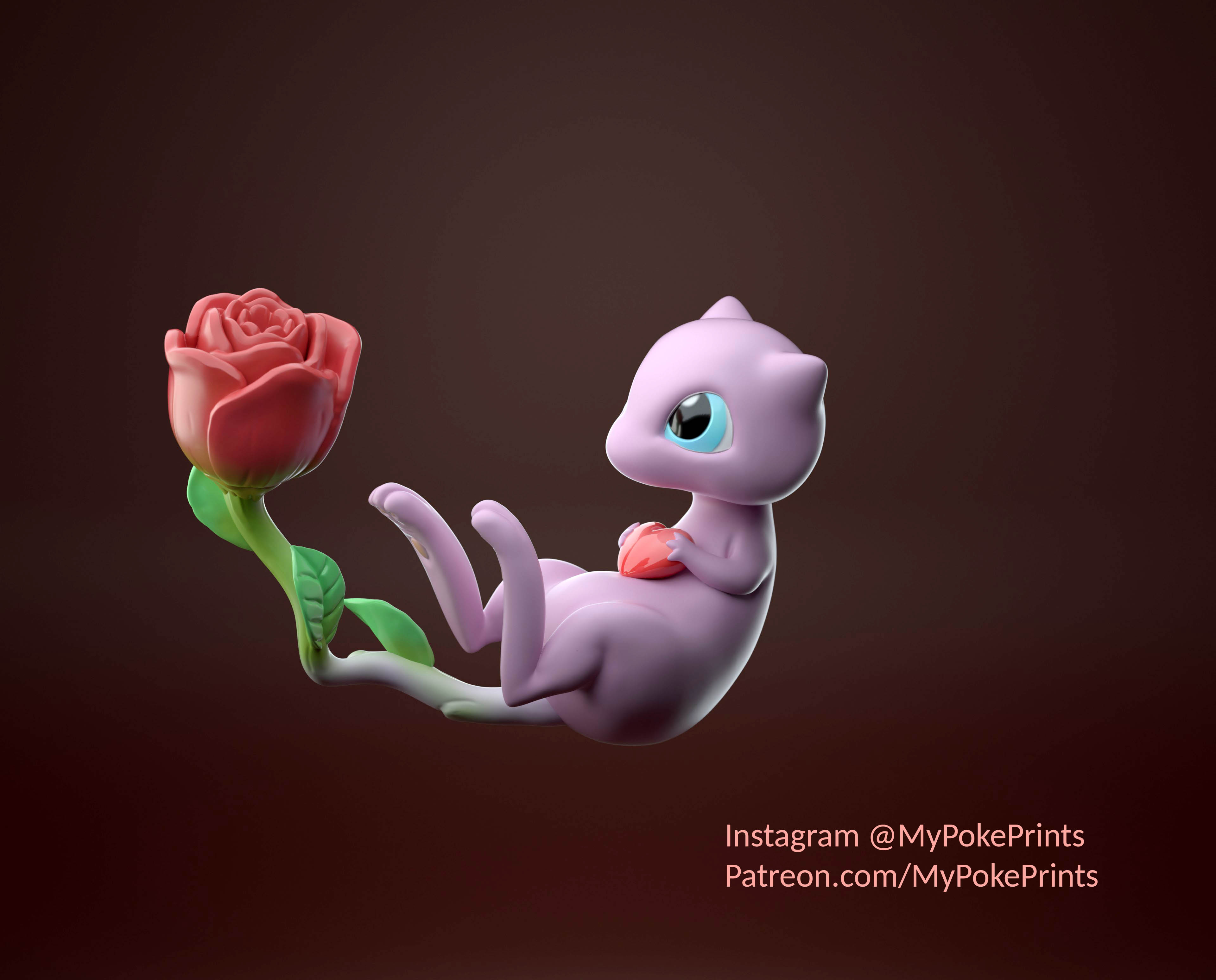 3D file Rose Mew with a Heart 🌹・Model to download and 3D print・Cults