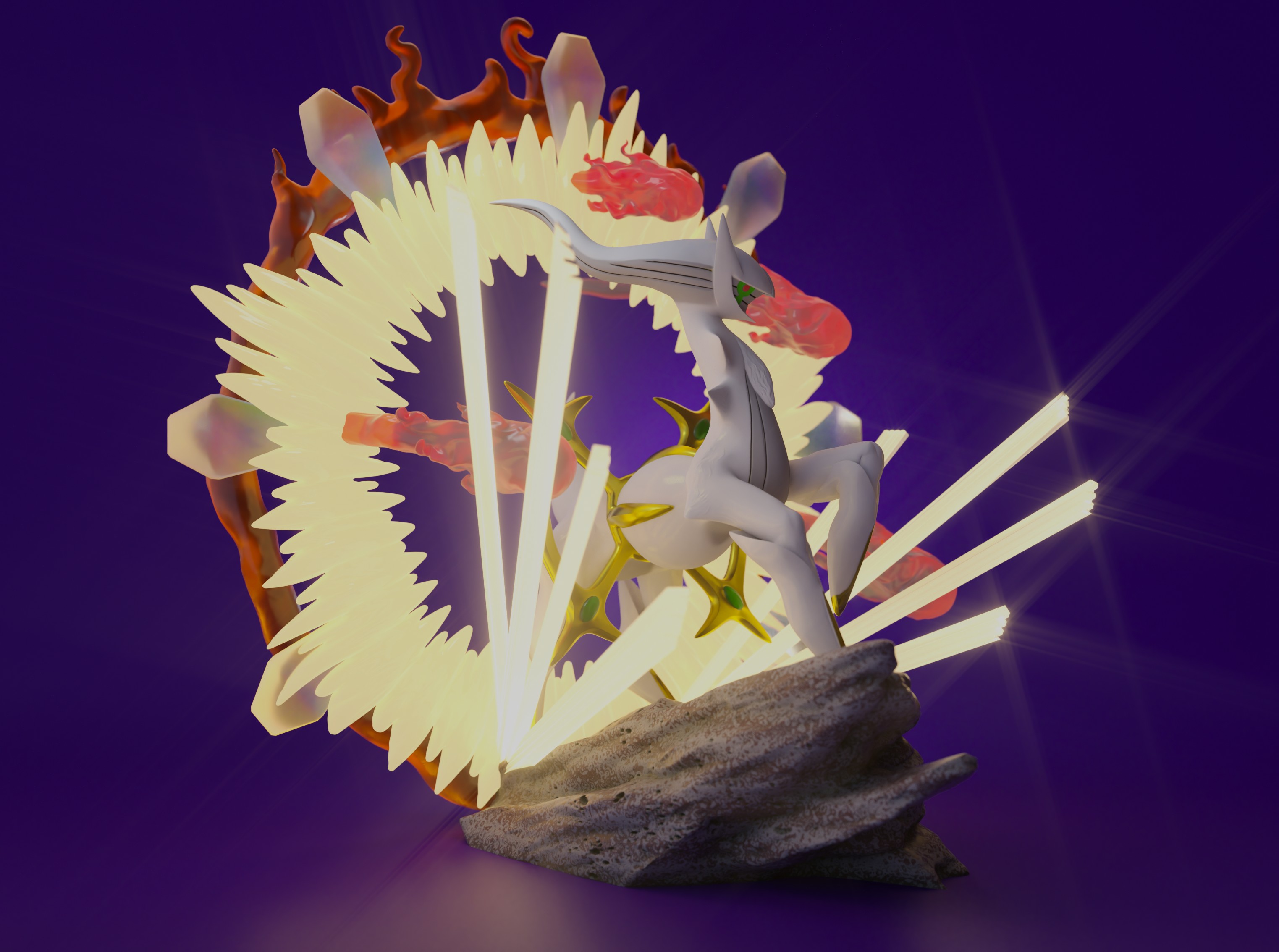 🐉 ARCEUS - 3D PRINTABLE POKEMON with cuts and as a whole・ 3D File for ...