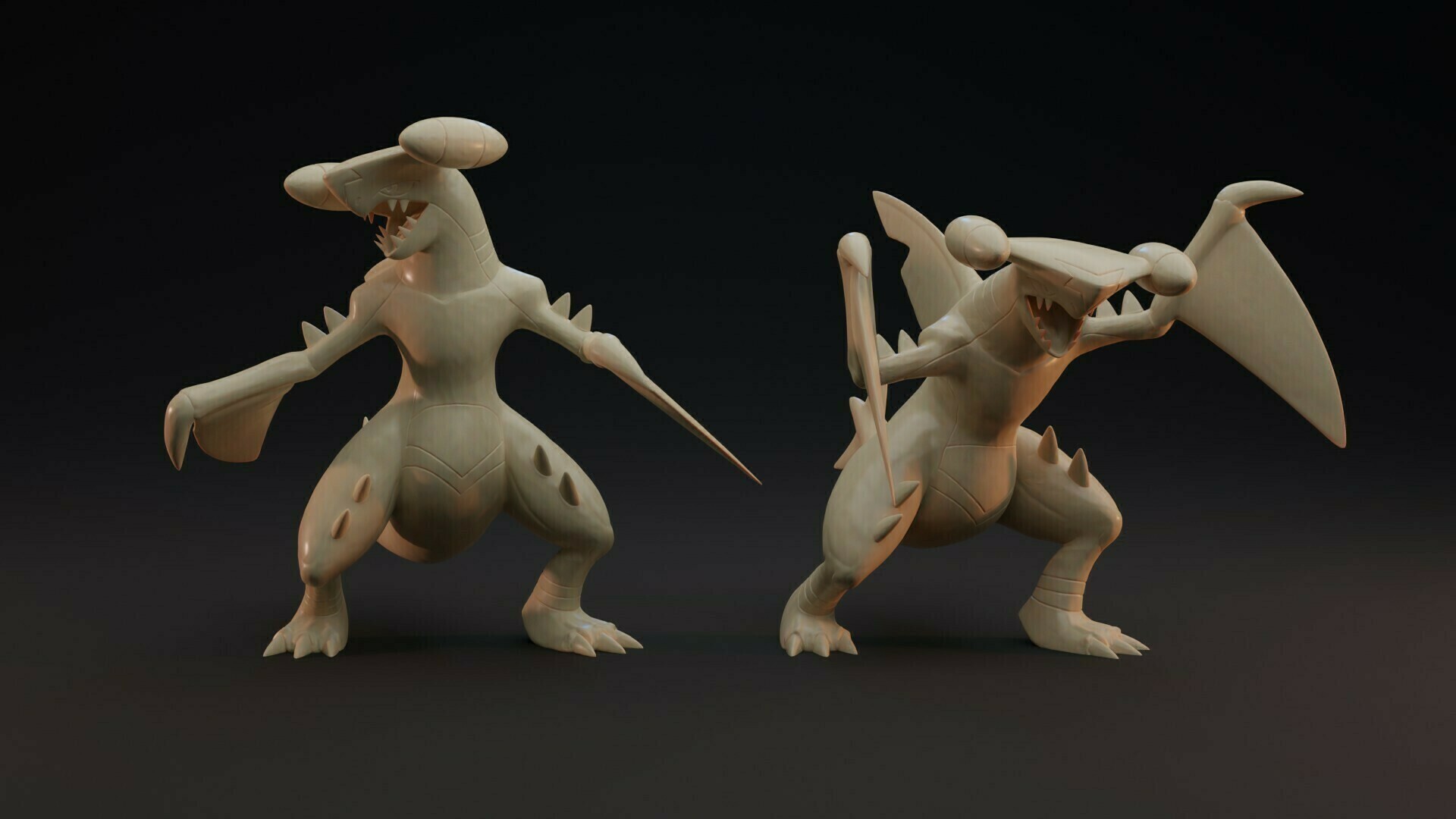 🐉 Garchomp - 2 poses, pre-supported・Free STL File for 3D printing・Cults