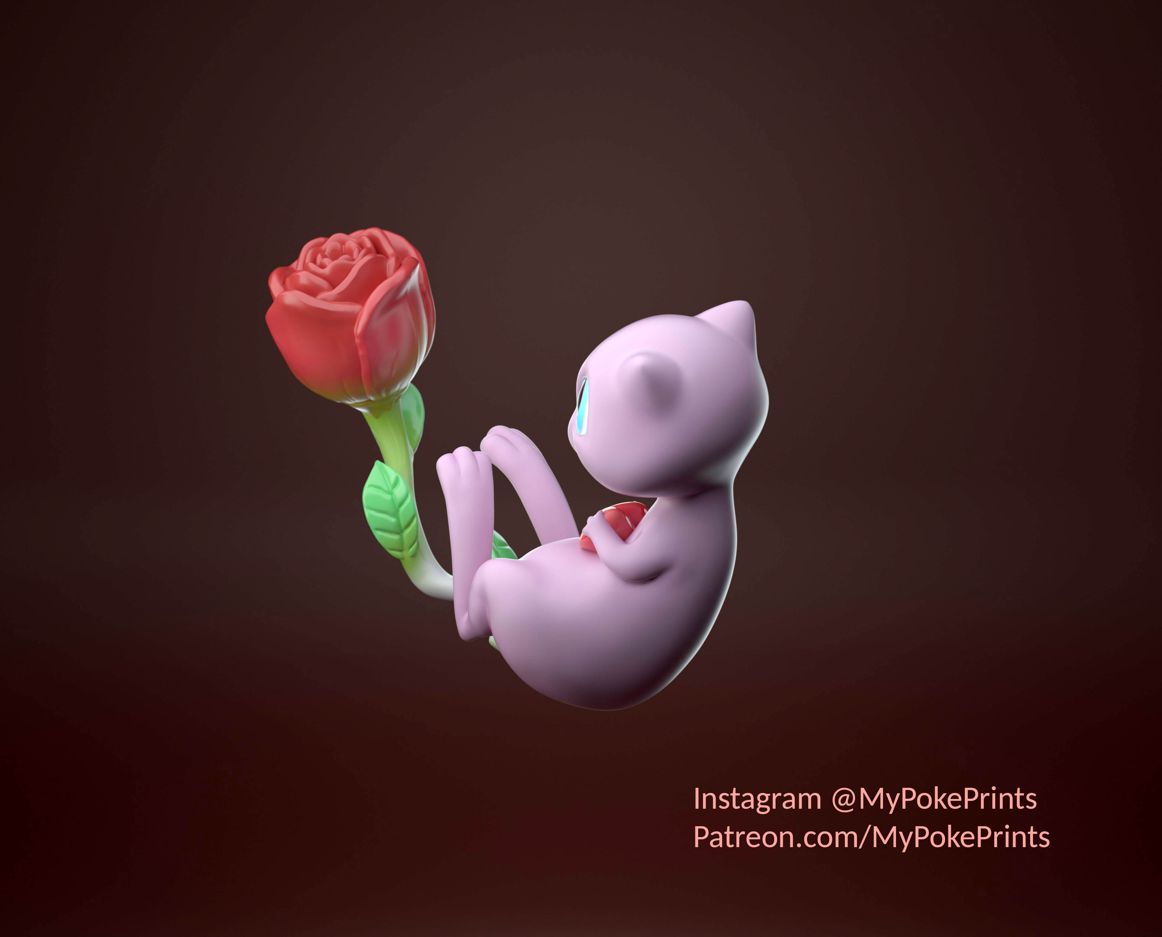 3D file Rose Mew with a Heart 🌹・Model to download and 3D print・Cults