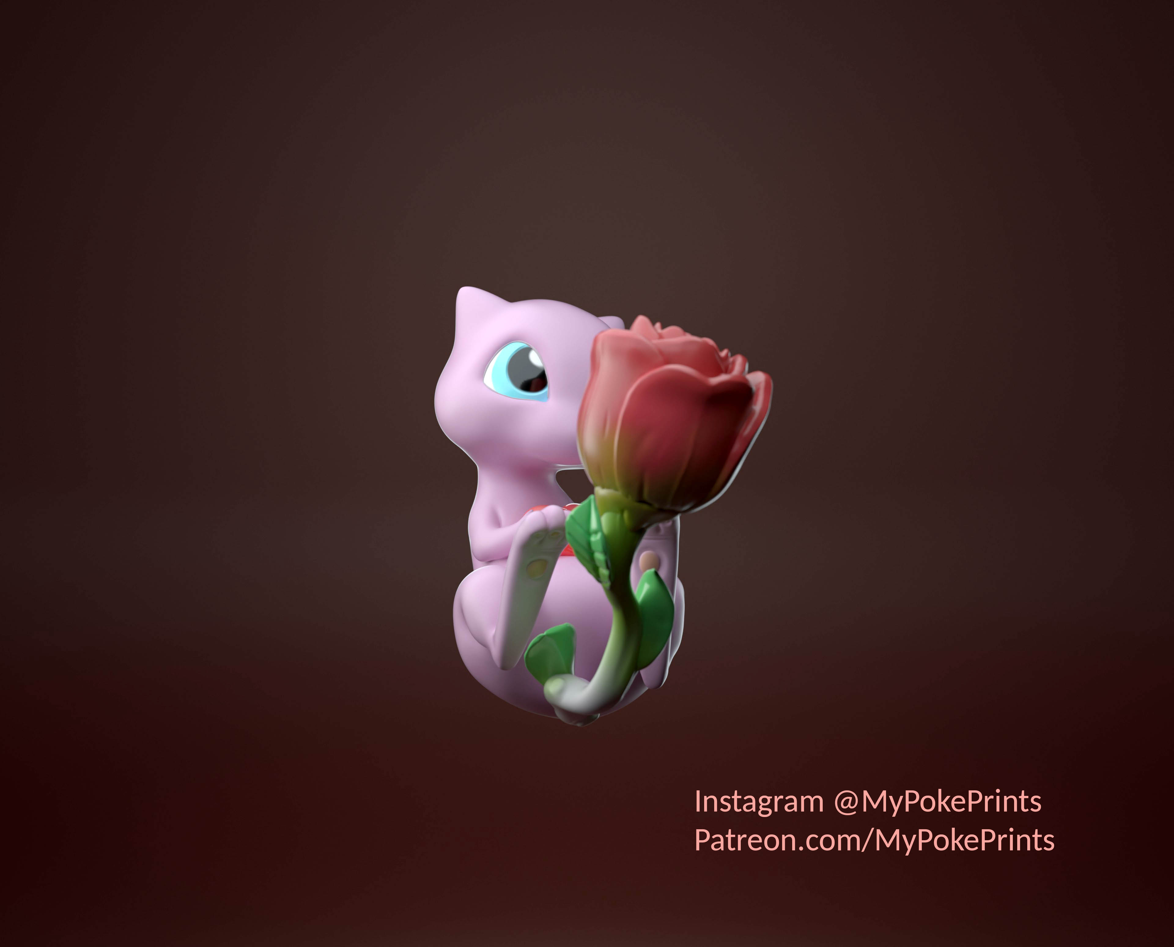 3D file Rose Mew with a Heart 🌹 ・Model to download and 3D print・Cults