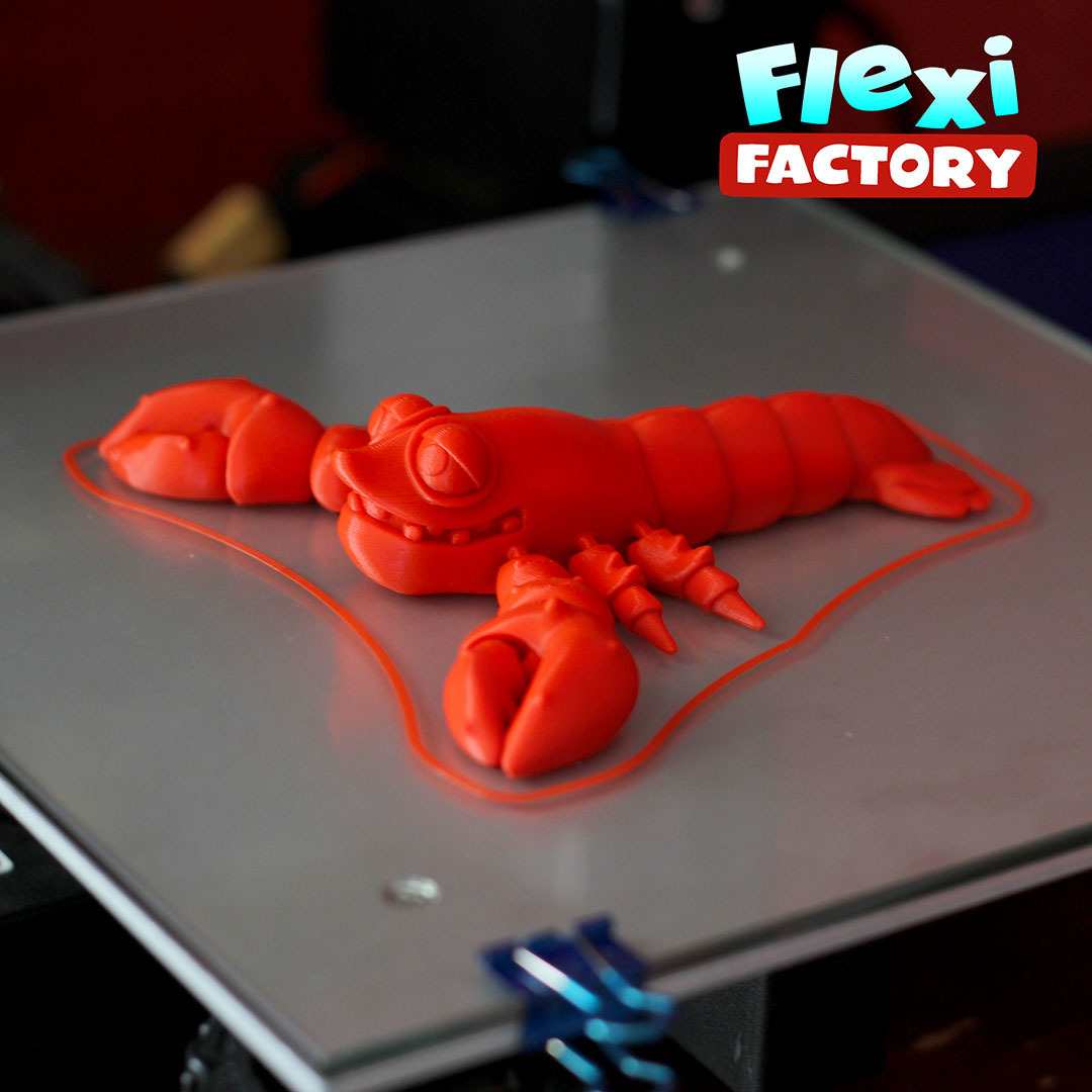 STL 文件 Cute Flexi Print-in-Place Lobster 🦞 ・可下载 3D 打印对象・Cults