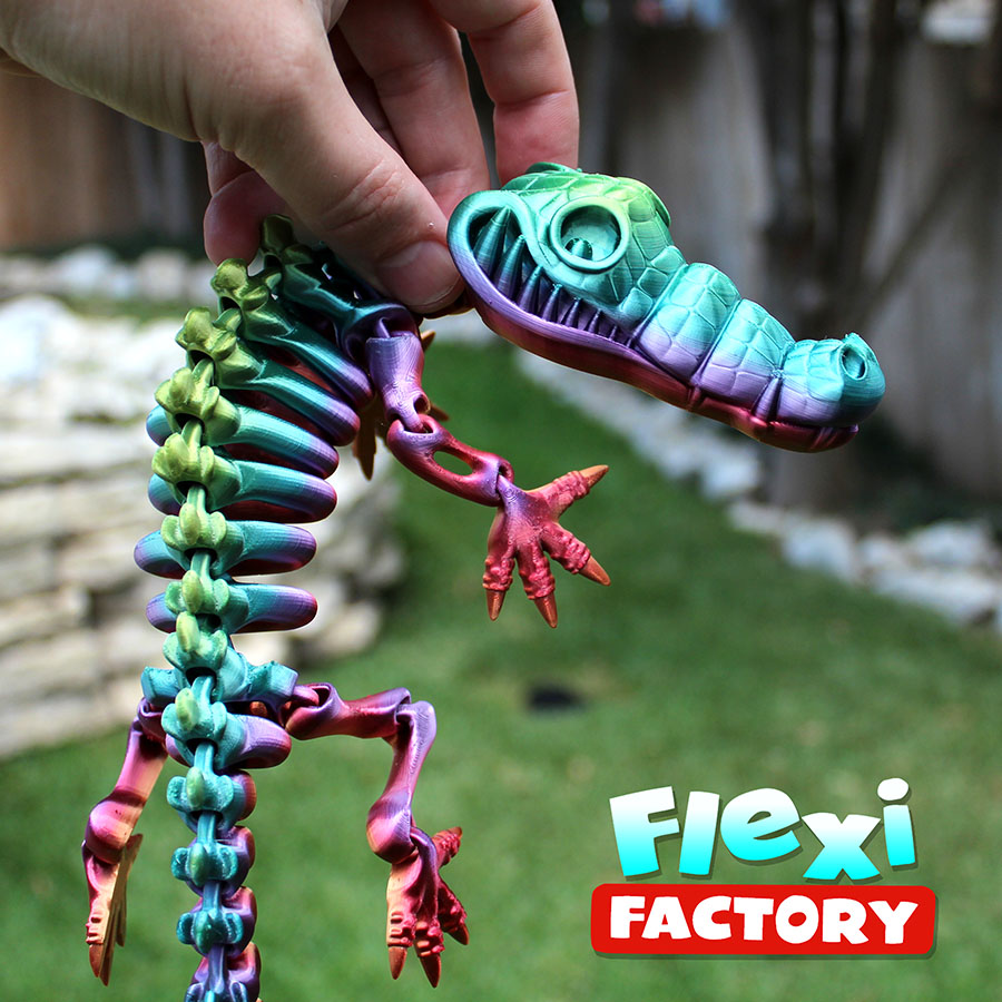 Stl File Cute Flexi Print In Place Crocodile 🐊 3mf ・model To Download