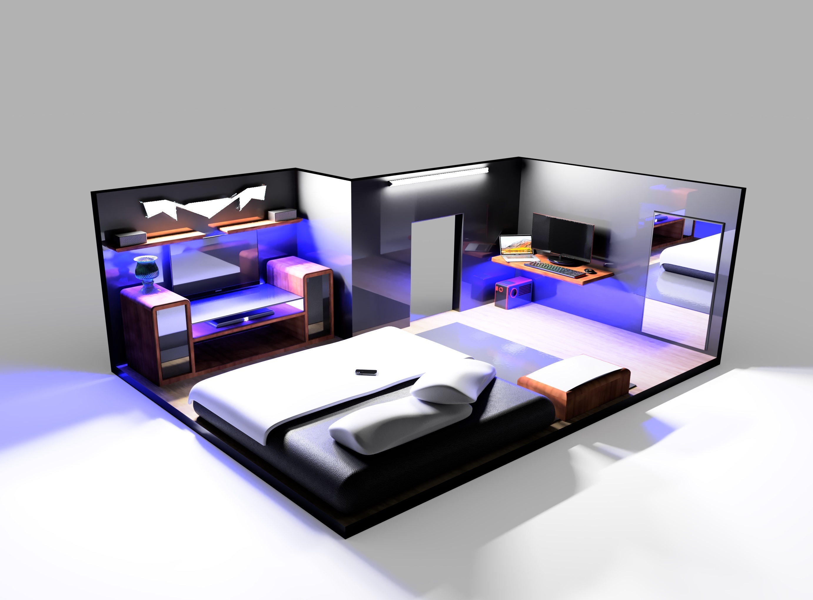 STL-Datei gaming room 🏛️・Vorlage für 3D-Druck zum herunterladen・Cults