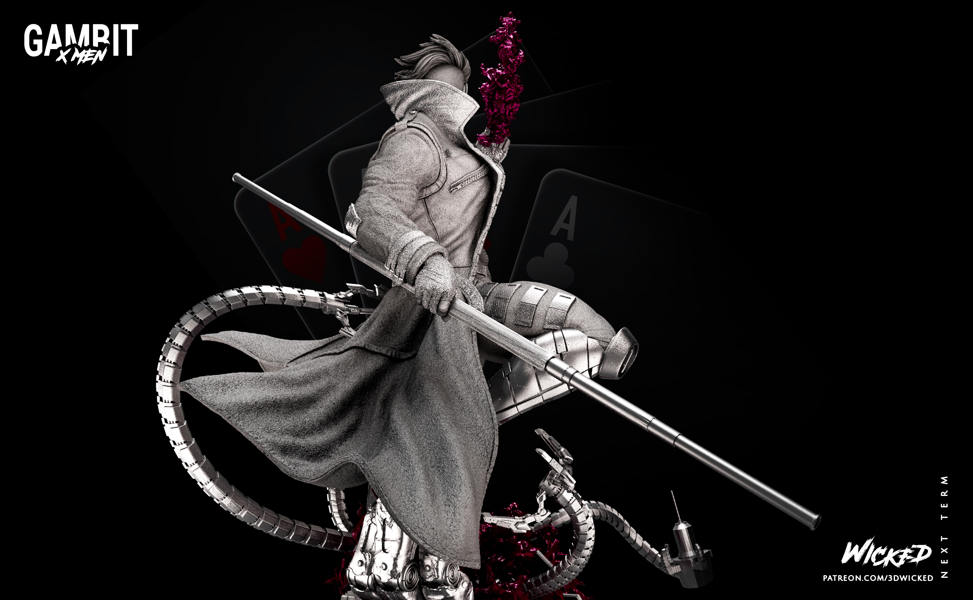 🗿 Wicked Marvel Gambit Sculpture: Tested and ready for 3d printing・ 3D ...