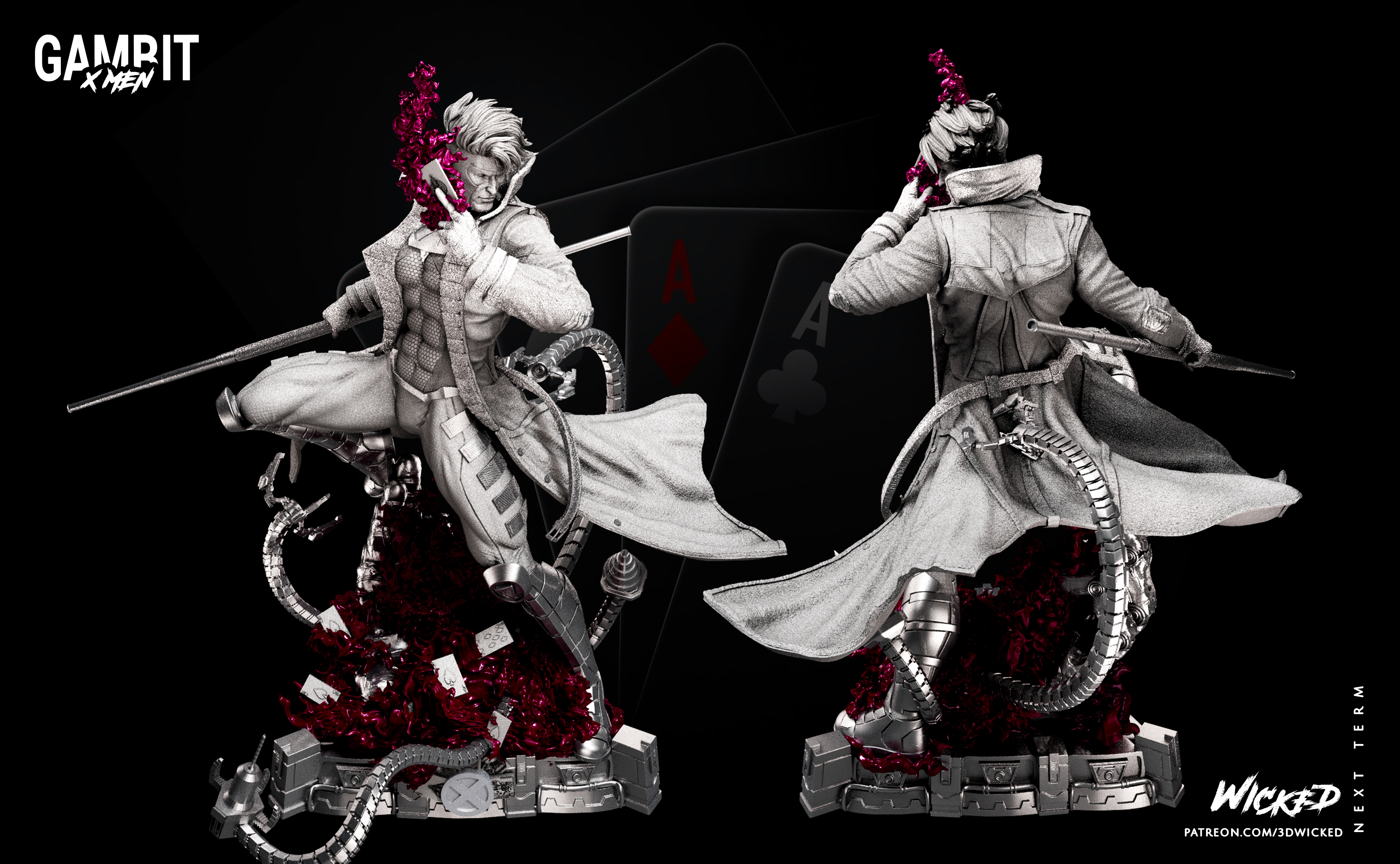 🗿 Wicked Marvel Gambit Sculpture: Tested and ready for 3d printing・ 3D ...