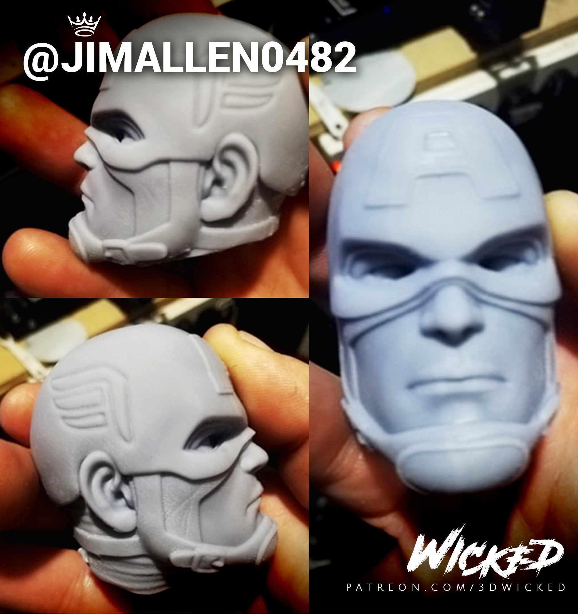 🦸 Wicked Marvel Avengers Captain America 3d Bust: STL ready for ...