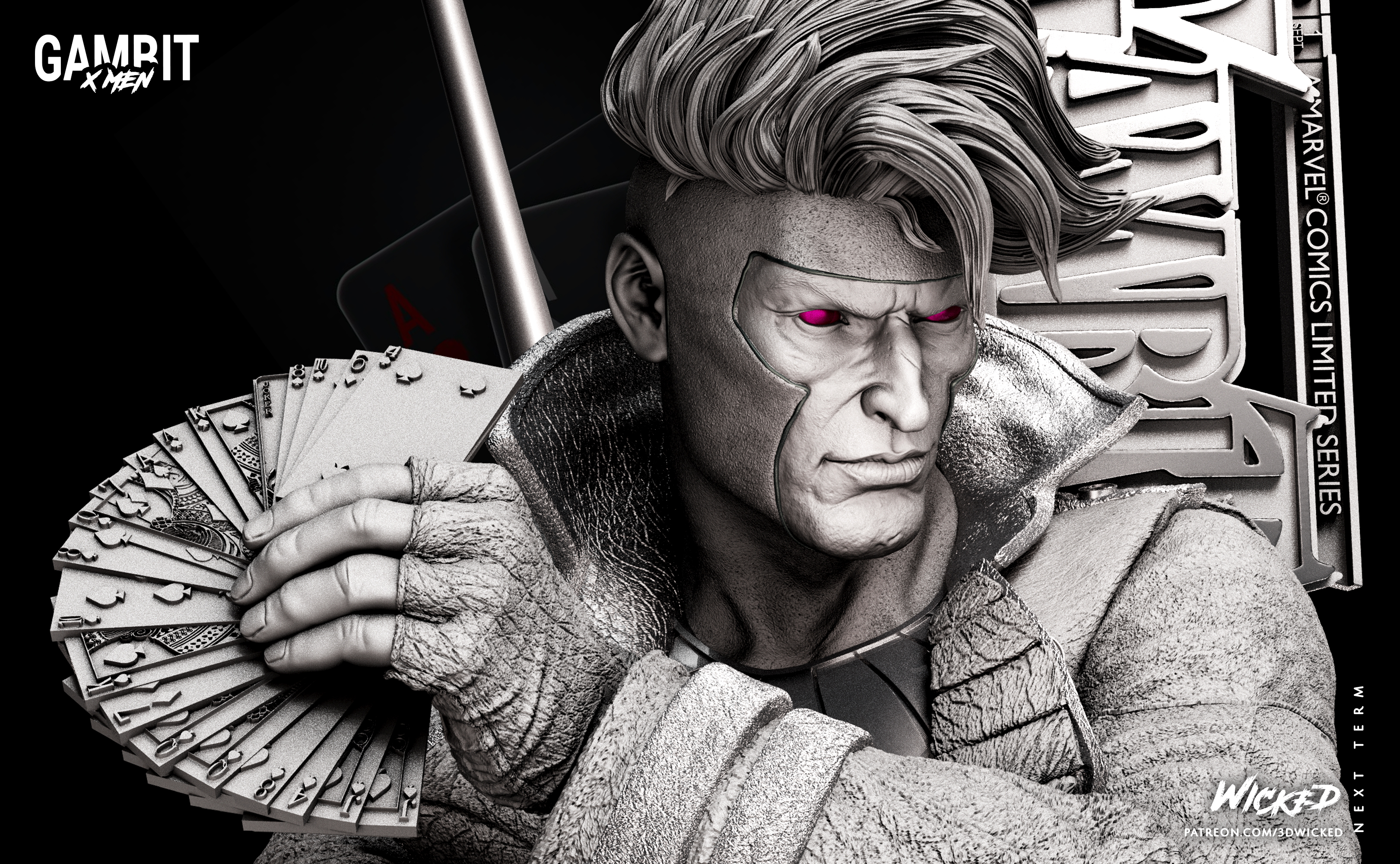 👤 Wicked Marvel Gambit Bust: Tested and ready for 3d printing・ 3D File ...