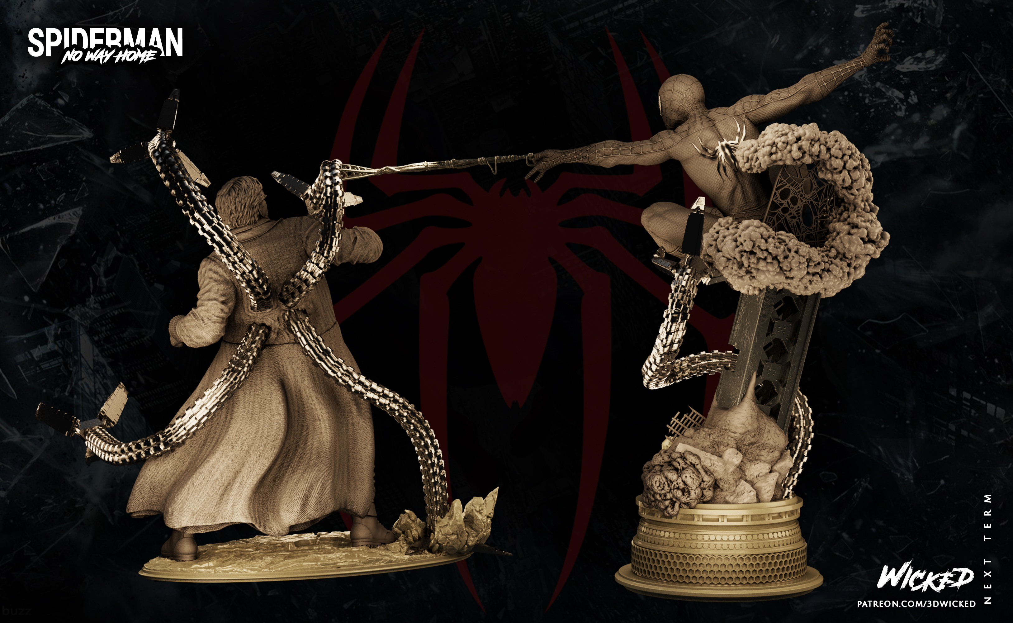 🕷️ Wicked Marvel Spider man Sculpture: Tested and ready for 3d printing ...