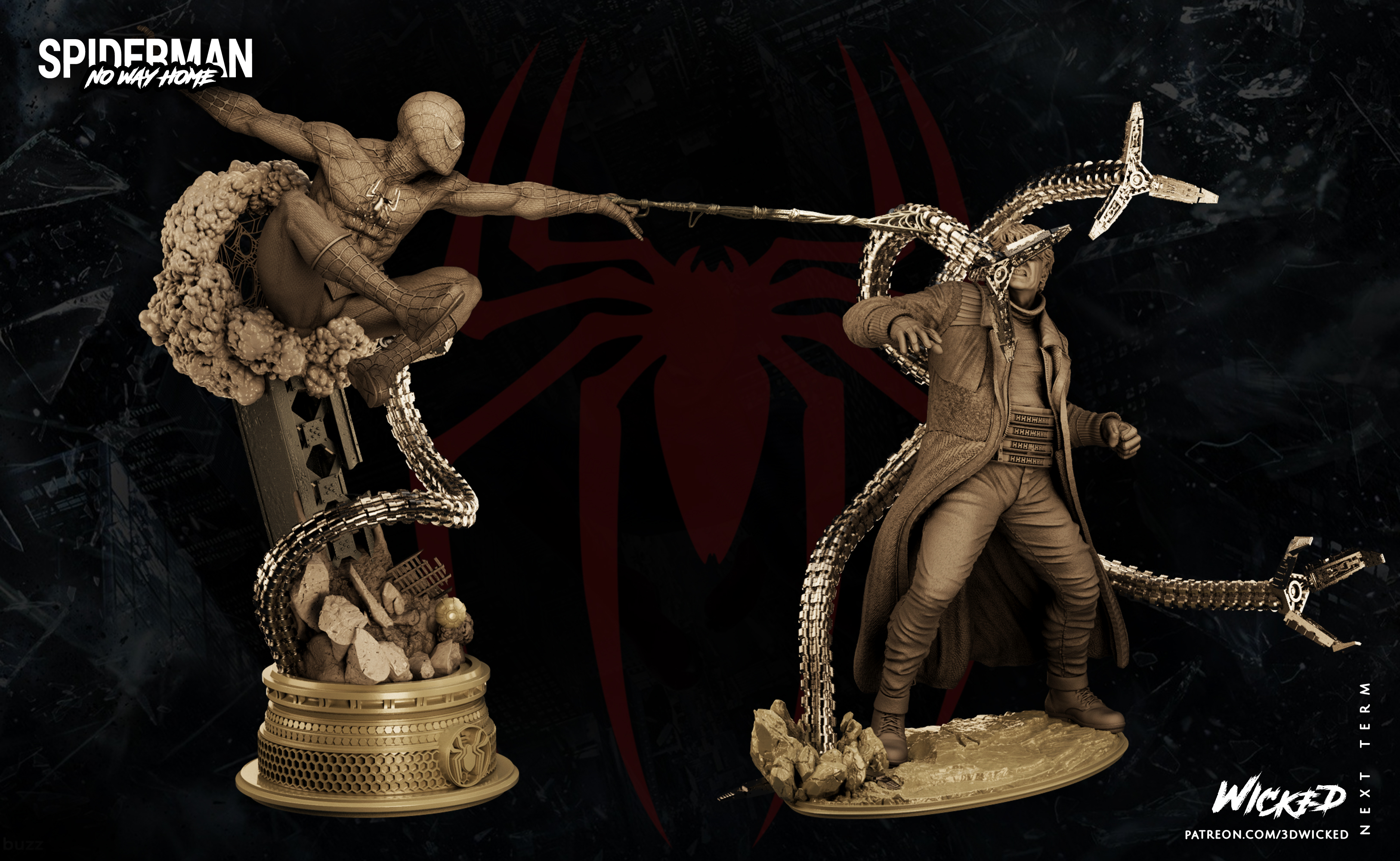 🕷️ Wicked Marvel Spider man Sculpture: Tested and ready for 3d printing ...