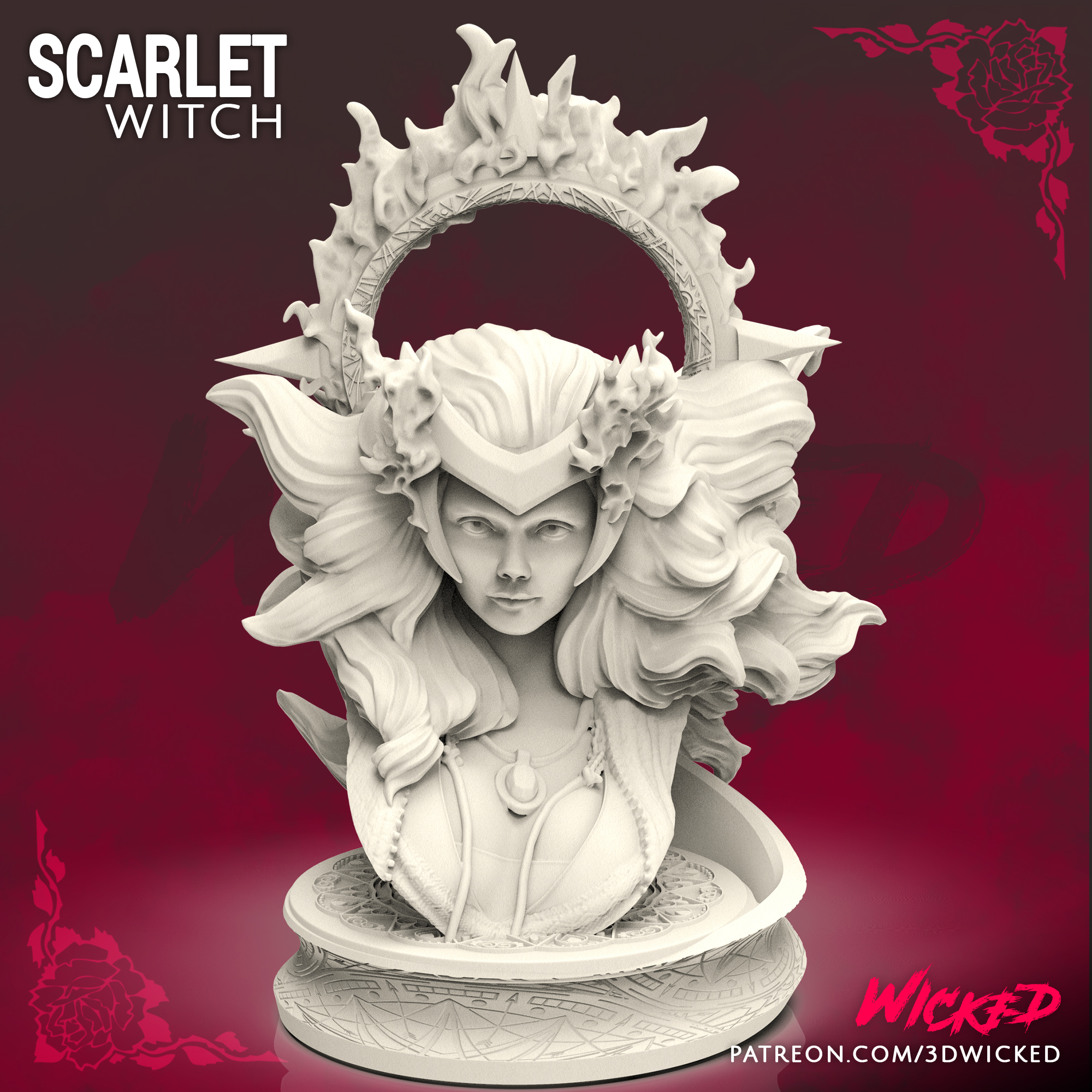 🧙‍♀️ Wicked Marvel Scarlet Witch Bust: STLs ready for printing・Free 3D ...