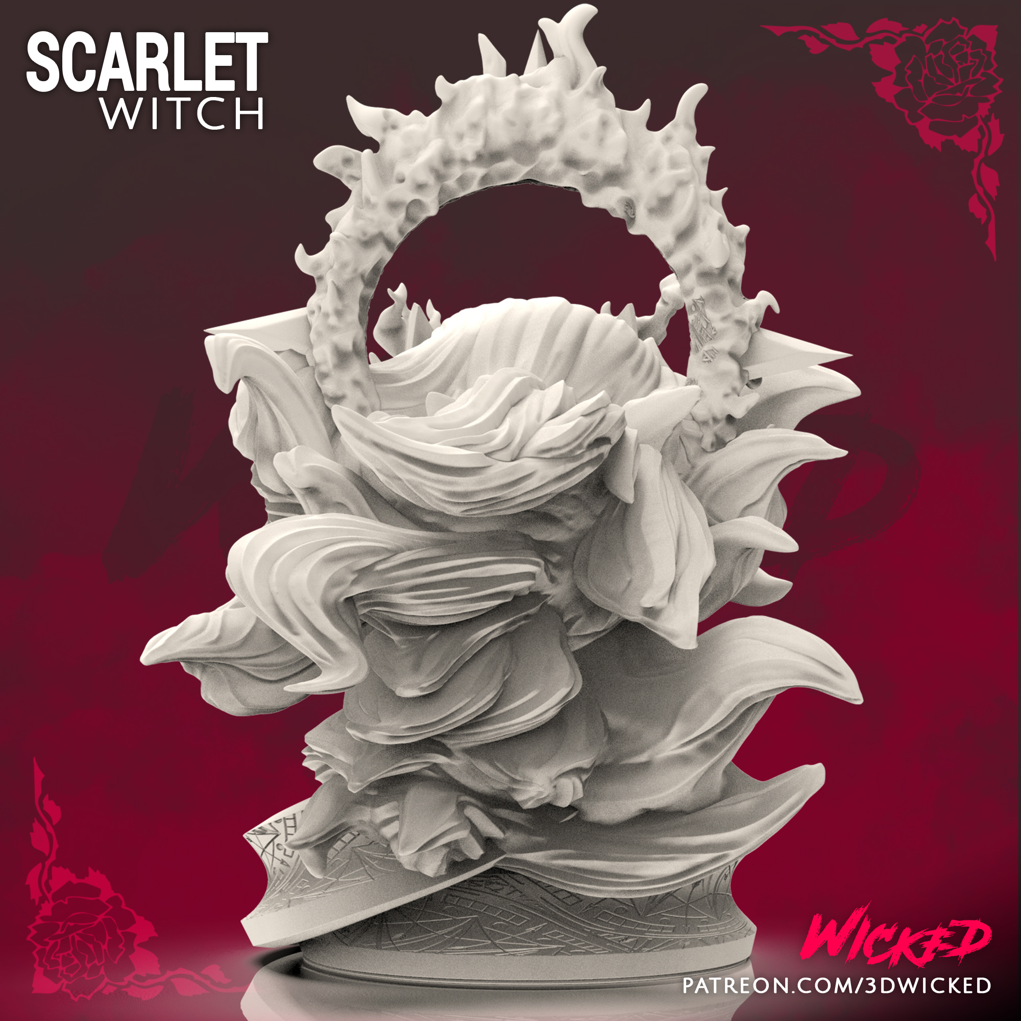 🧙‍♀️ Wicked Marvel Scarlet Witch Bust: STLs ready for printing・Free 3D ...