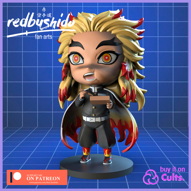 🎨 Kyojuro Rengoku Bushiny Style Fan Art From Kimetsu No Yaiba. Two ...