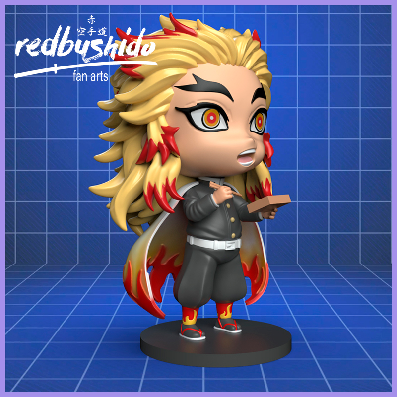arquivo STL Kyojuro Rengoku Nendoroid Style Fan Art From Kimetsu No ...