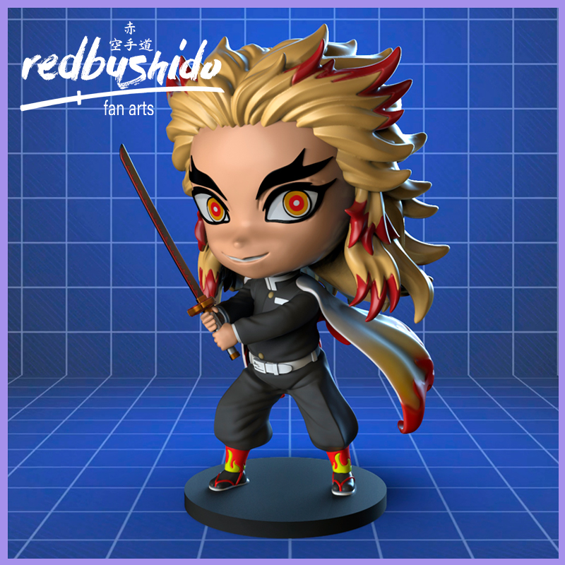 STL file Kyojuro Rengoku Nendoroid Style Fan Art From Kimetsu No Yaiba ...