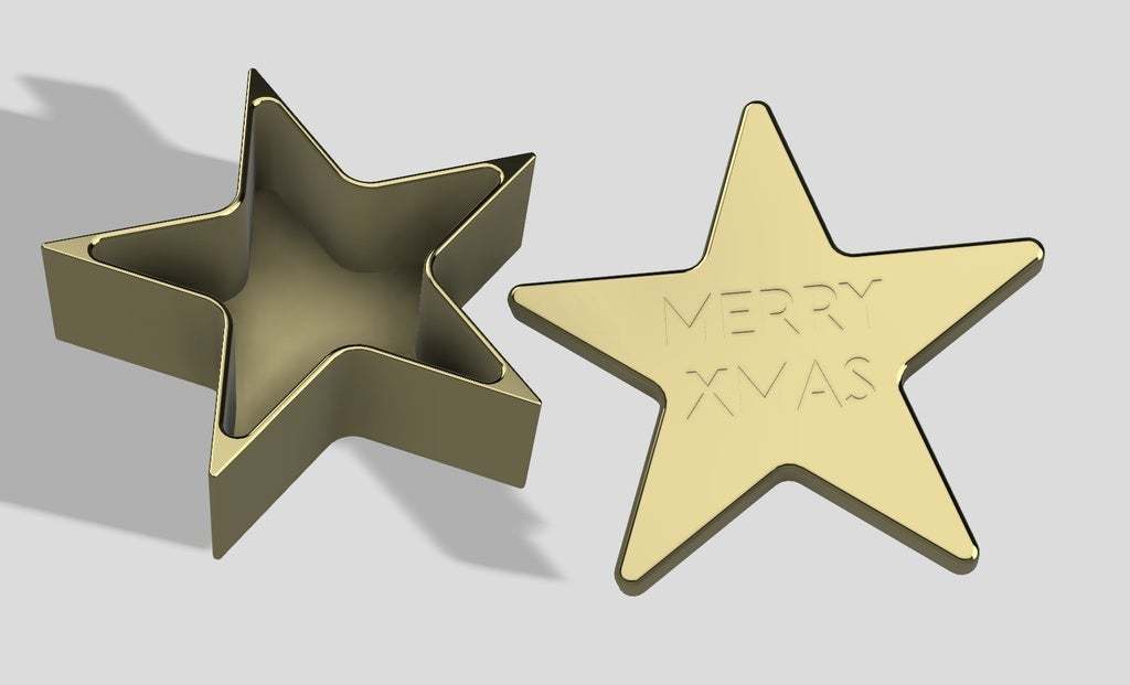 Free STL file Star box (with blank or Christmas top) ⭐ ・3D print design ...