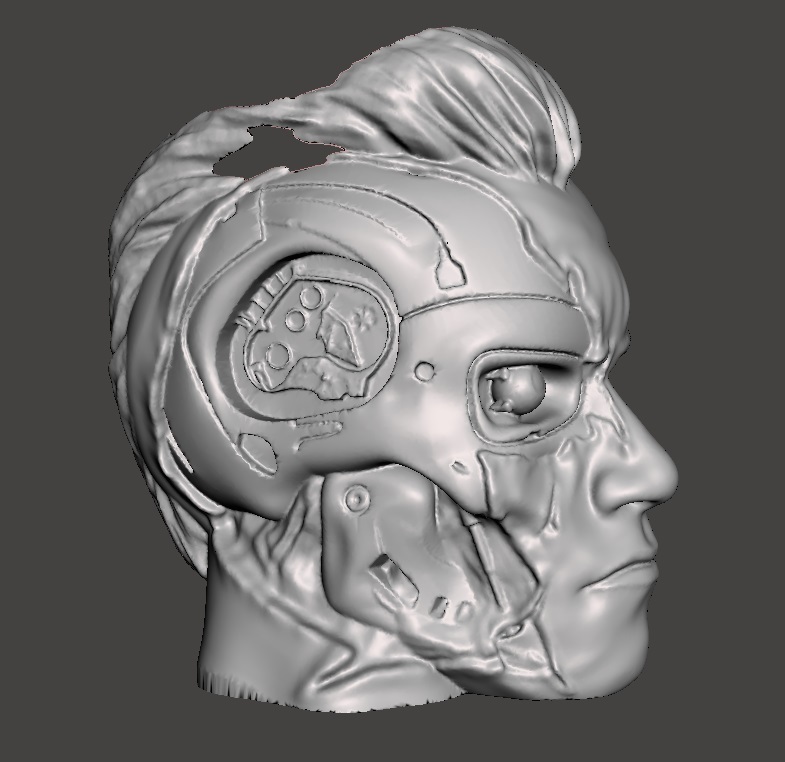 STL file MATTE TERMINATOR HALF FACE 🧉 ・3D print design to download・Cults