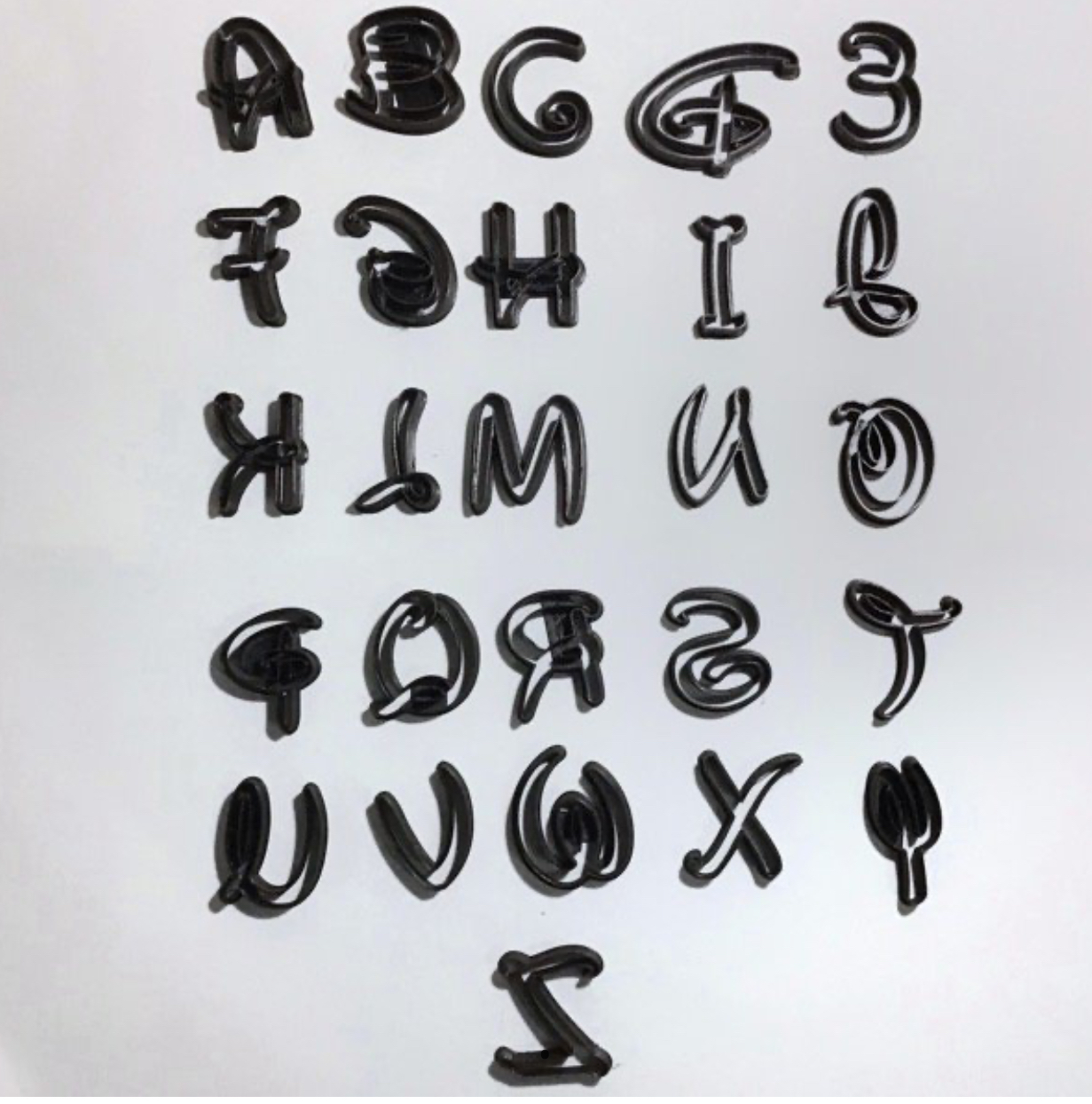 3D printer Disney Alphabet / font cutters • made with Kuttercraft・Cults