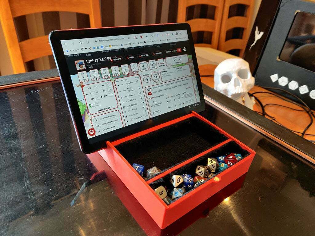 Free STL file Dice Tray with tablet stand 🎲 ・Model to download and 3D ...