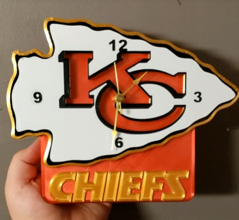 🕰️ KC Chiefs Clock・Free STL File for ・Cults