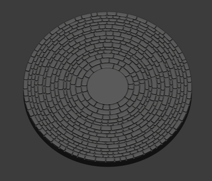 🧱 Basic Brick #4 - Circular Pattern (25mm Base)・Free 3D File for ・Cults