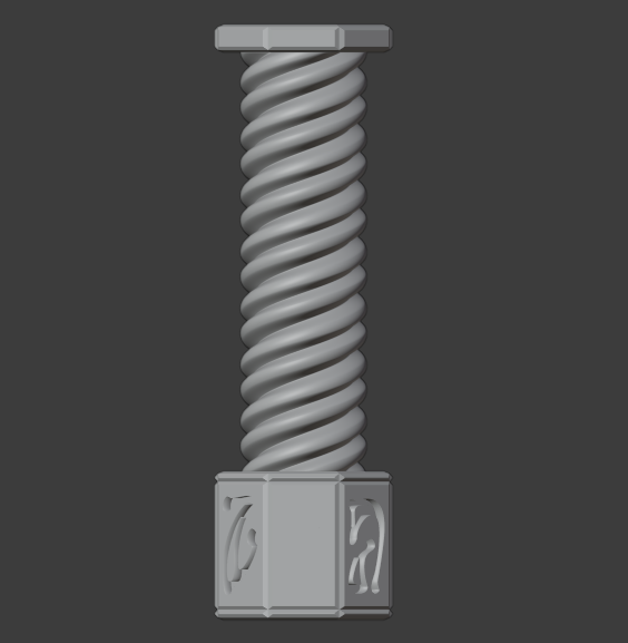 🧝 Fantasy Style Pillar Spiral Column (28mm Scale)・Free 3D File for ・Cults