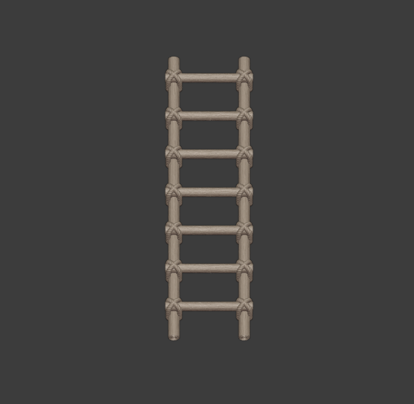 🪵 Wooden Ladder (28mm Scale)・Free 3D File for ・Cults