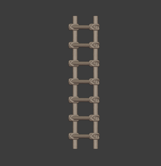 🪵 Wooden Ladder (28mm Scale)・Free 3D File for ・Cults