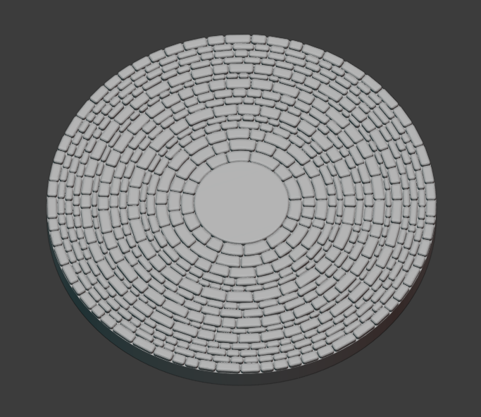 🧱 Basic Brick #4 - Circular Pattern (25mm Base)・Free 3D File for ・Cults