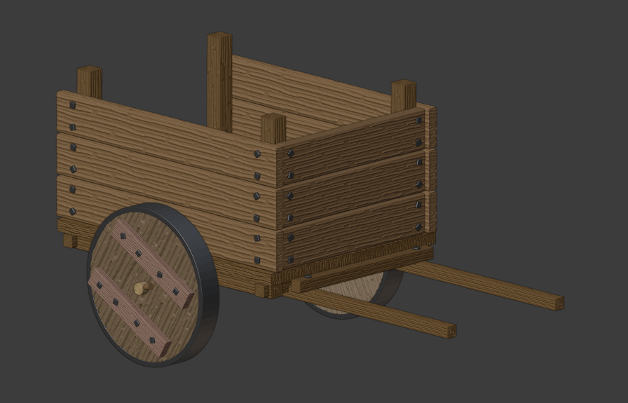 🪵 Simple Wooden Cart・Free 3D File for ・Cults