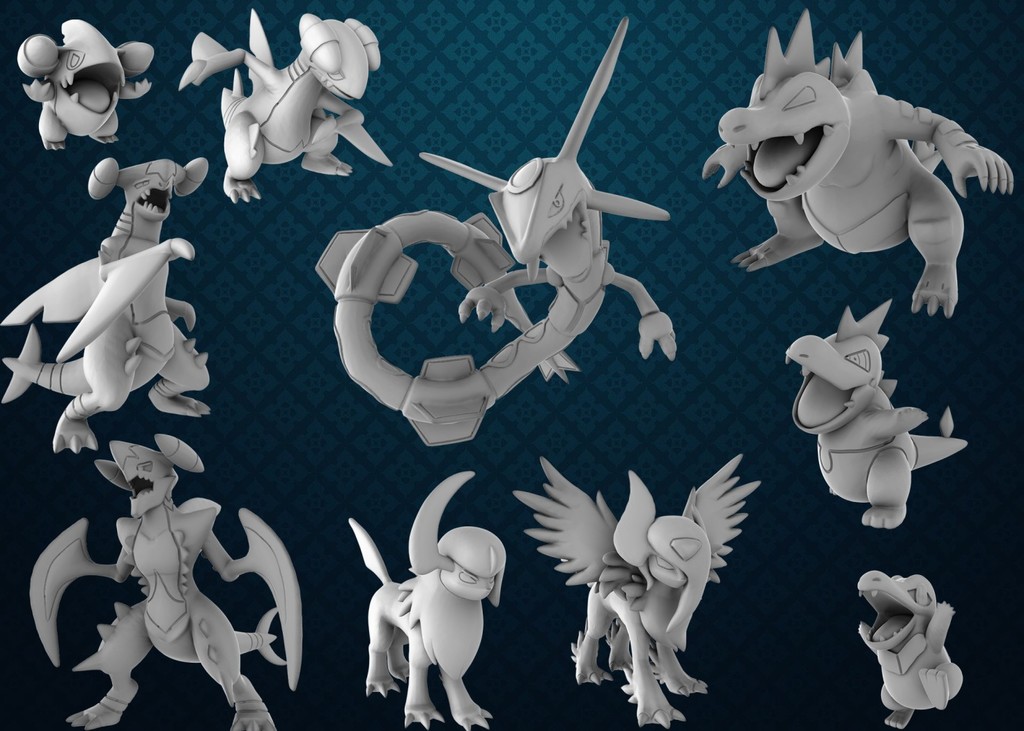 免费 STL 文件 Rayquaza (Pokemon 35mm Scale Series) with slot-in base 🐉 ・可下载 ...
