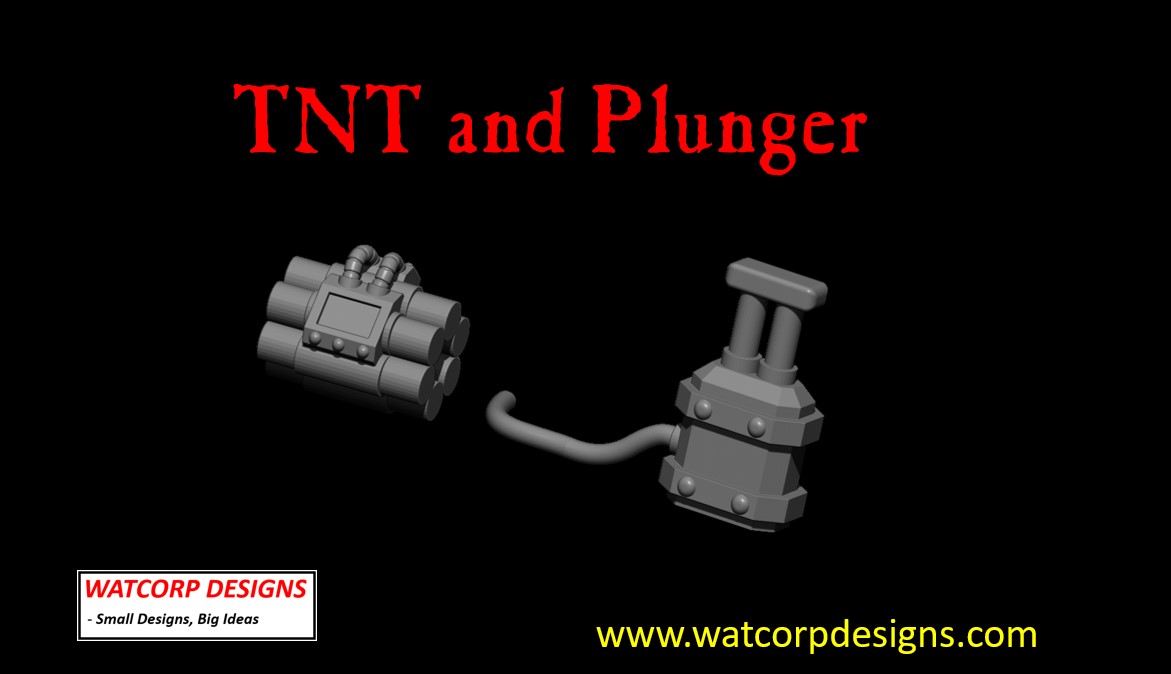 🪠 Saboteur TNT and PLunger・Free STL File for ・Cults