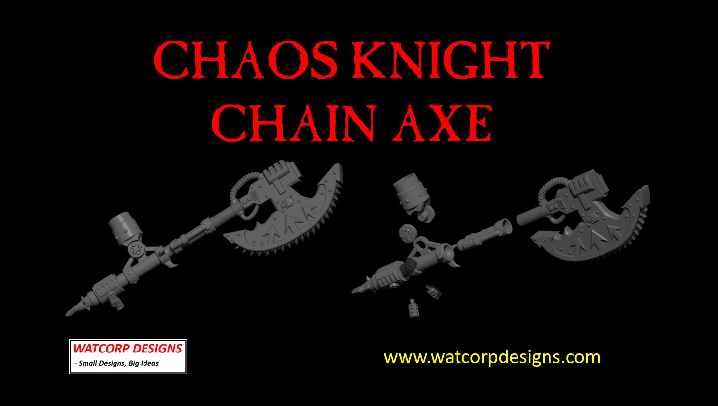 🪓 Chaos Knight Chain Axe・ 3D File for ・Cults