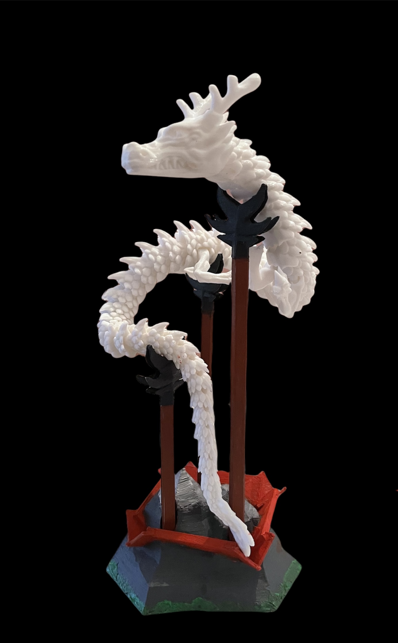 🐉 ARTICULATED DRAGON - STAND / Update 1・ STL File for ・Cults