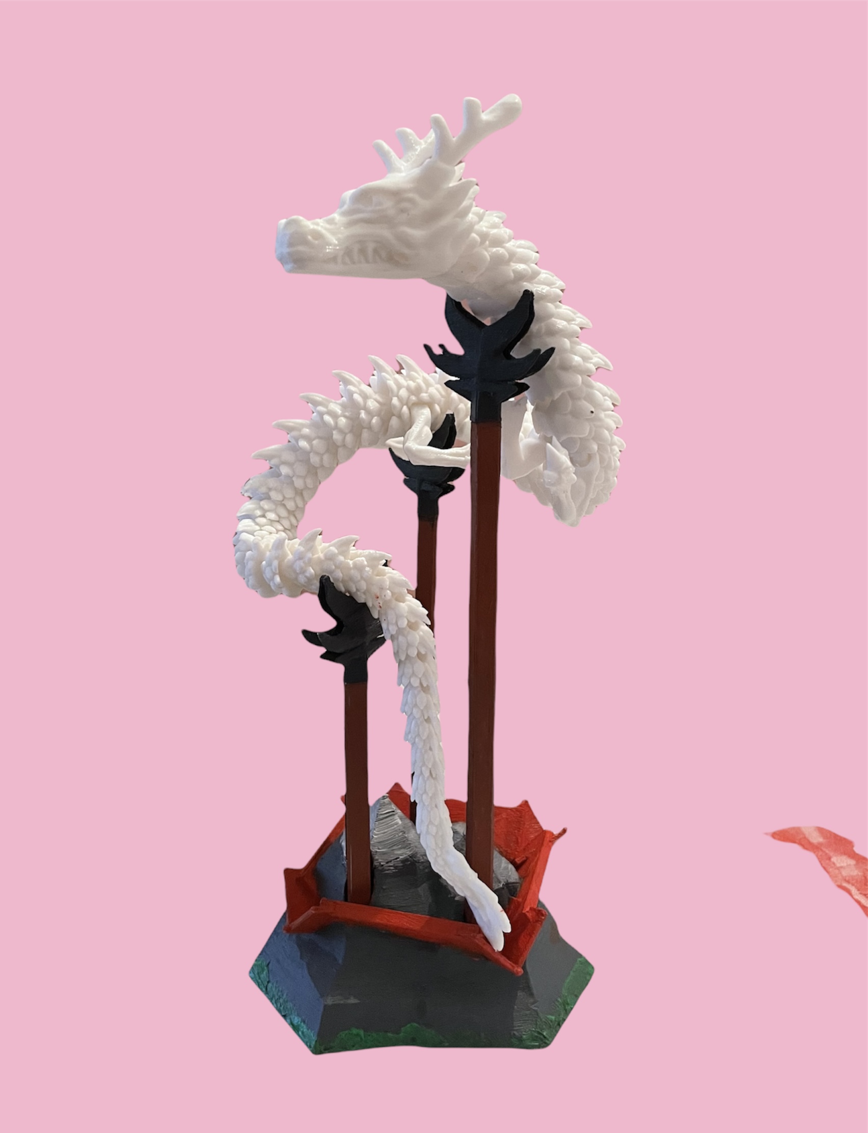 🐉 ARTICULATED DRAGON - STAND / Update 1・ STL File for ・Cults