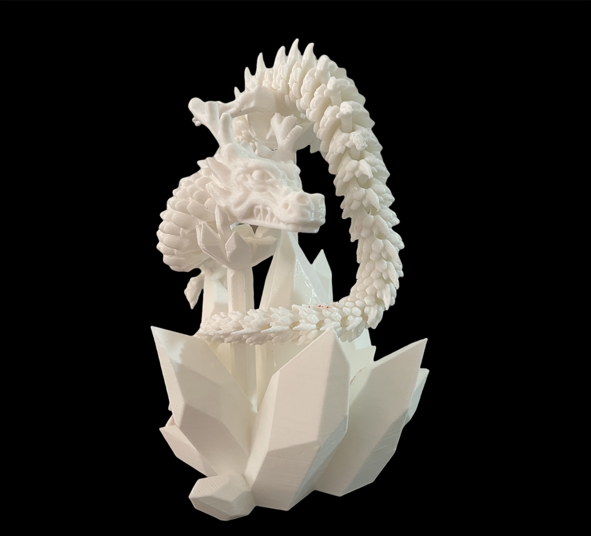 🐉 ARTICULATED DRAGON - STAND / Crystal version・ 3D File for ・Cults