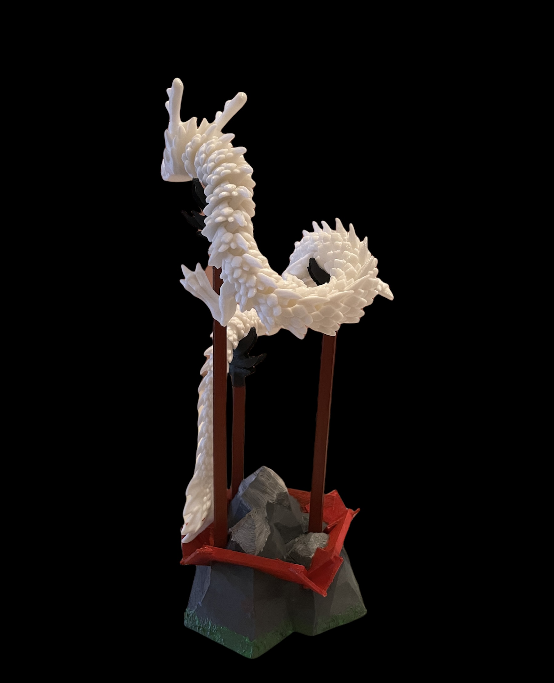 🐉 ARTICULATED DRAGON - STAND / Update 1・ STL File for ・Cults