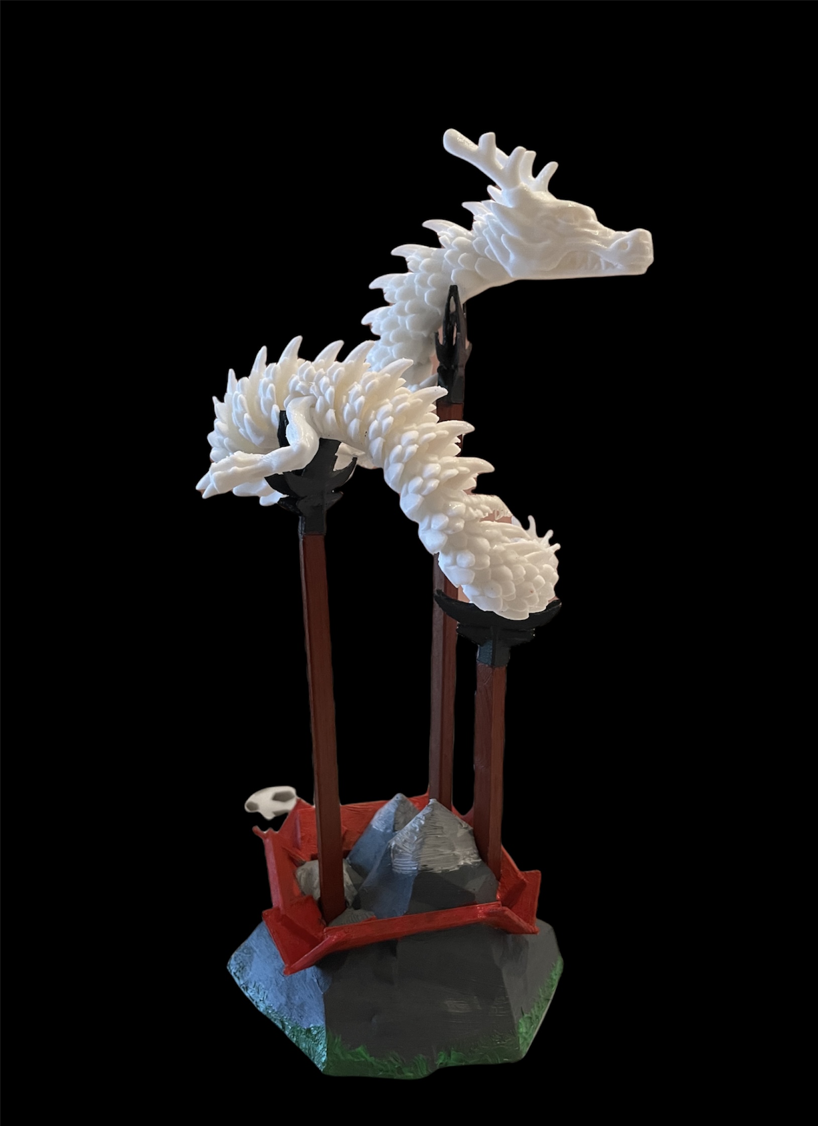 🐉 ARTICULATED DRAGON - STAND / Update 1・ STL File for ・Cults
