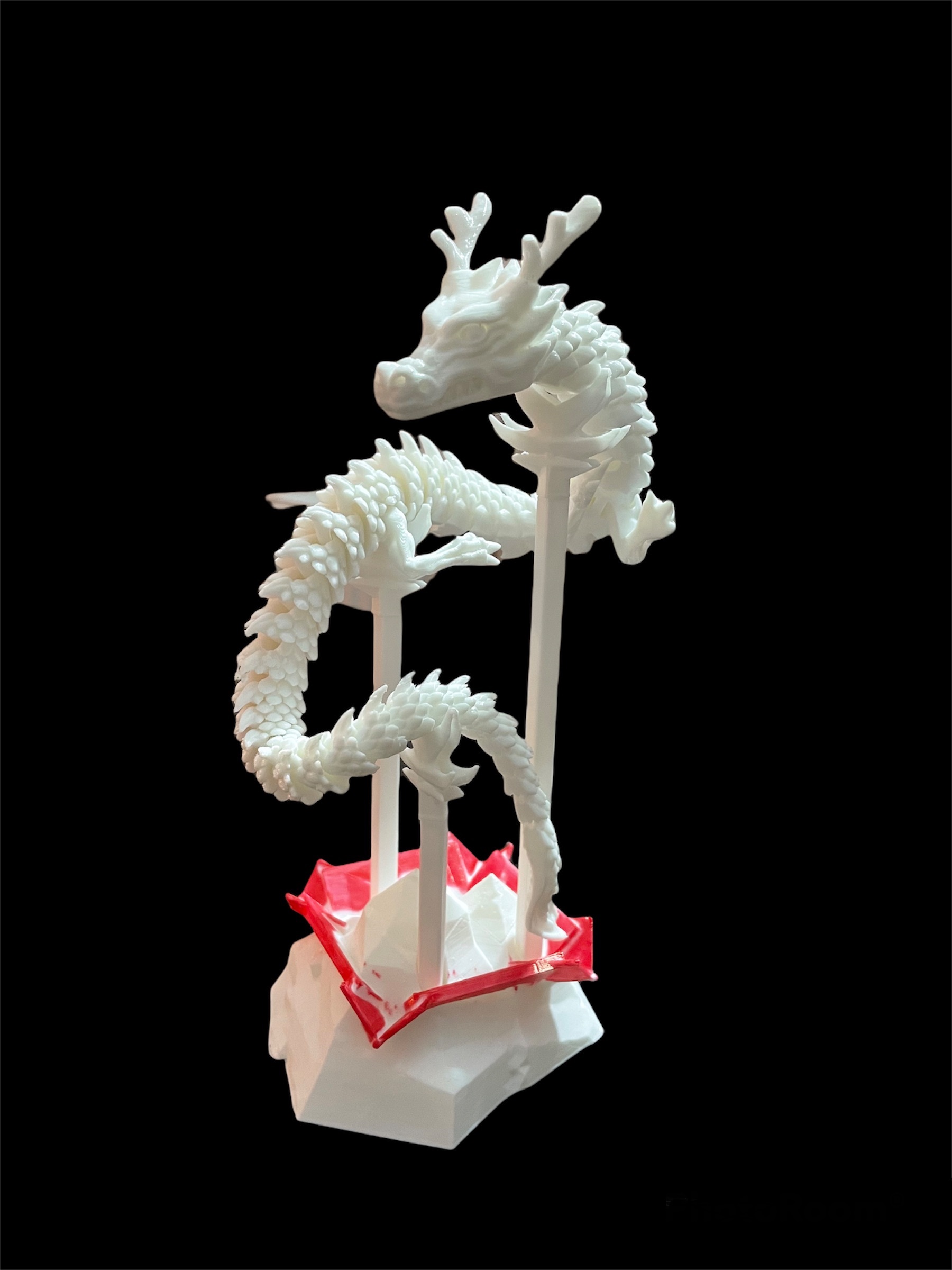 🐉 ARTICULATED DRAGON - STAND / Update 1・ STL File for ・Cults