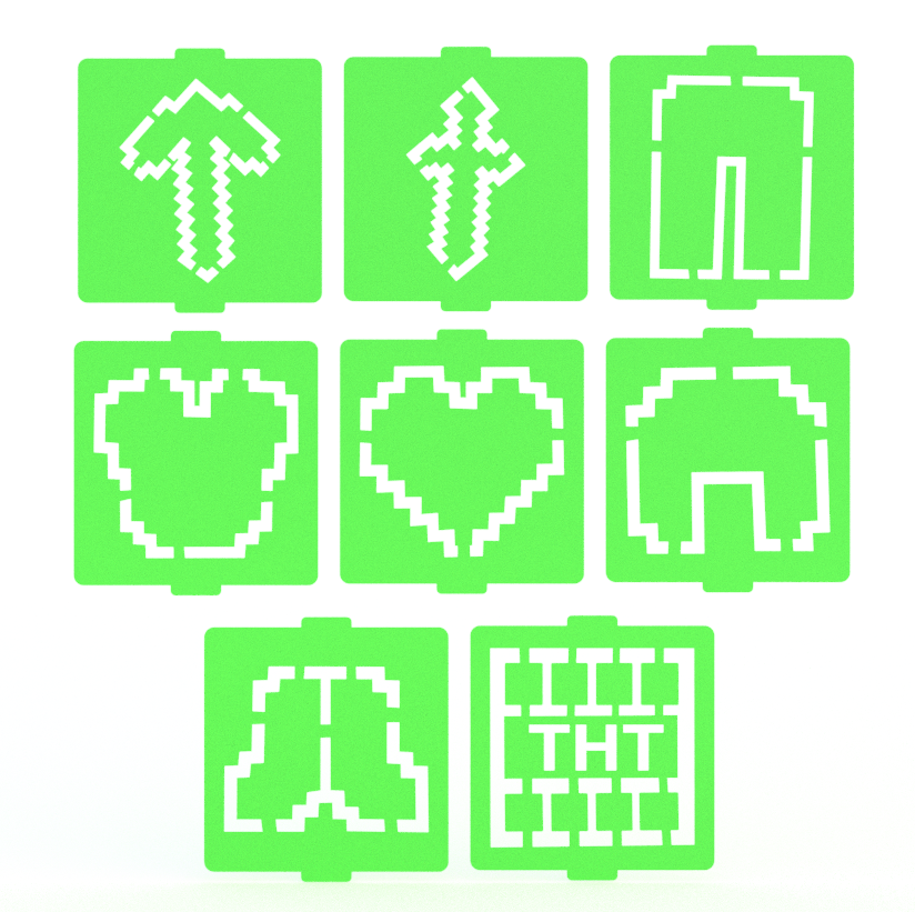 3D file Minecraft stencil set of 8 for Coffee and Baking ☕ ・3D printing ...