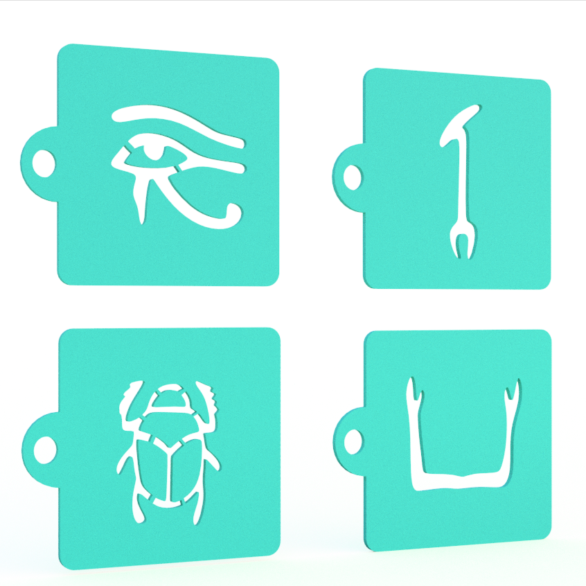 3D file Egypt stencil set of 8 for Coffee and Baking 🇪🇬 ・3D printing ...