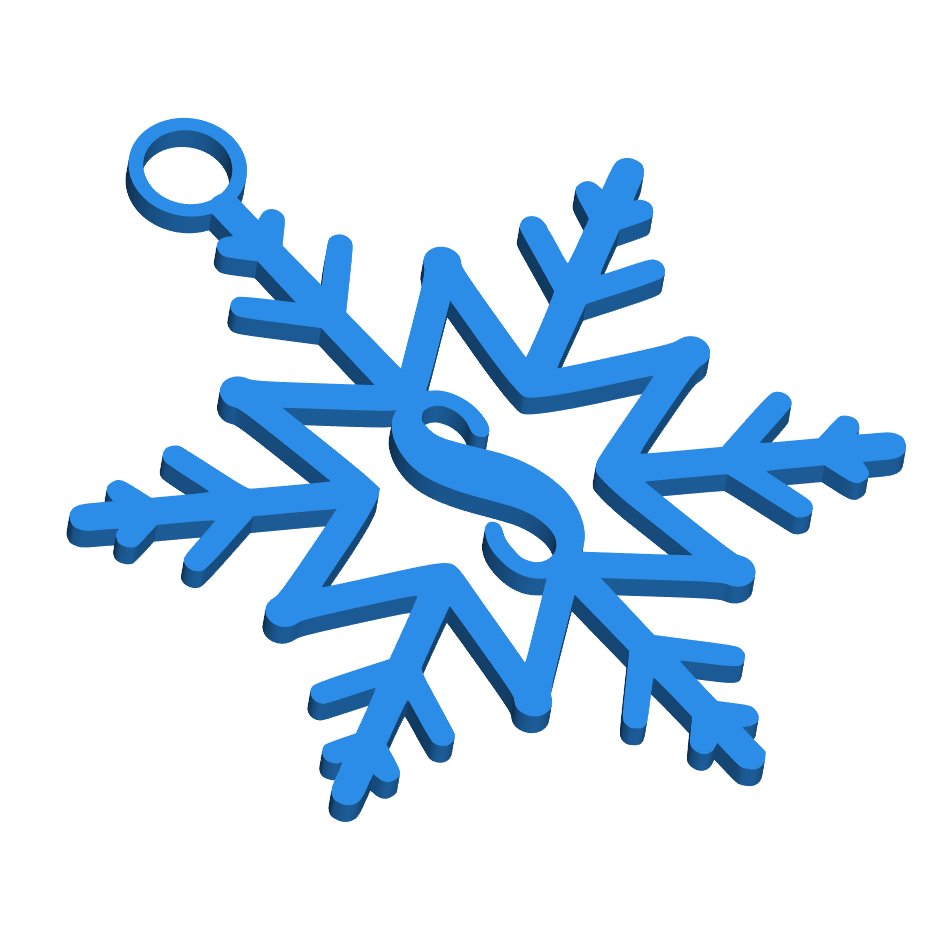 STL file Letter S - Snowflake Initial Gift Tag Ornament ️ ・3D print ...