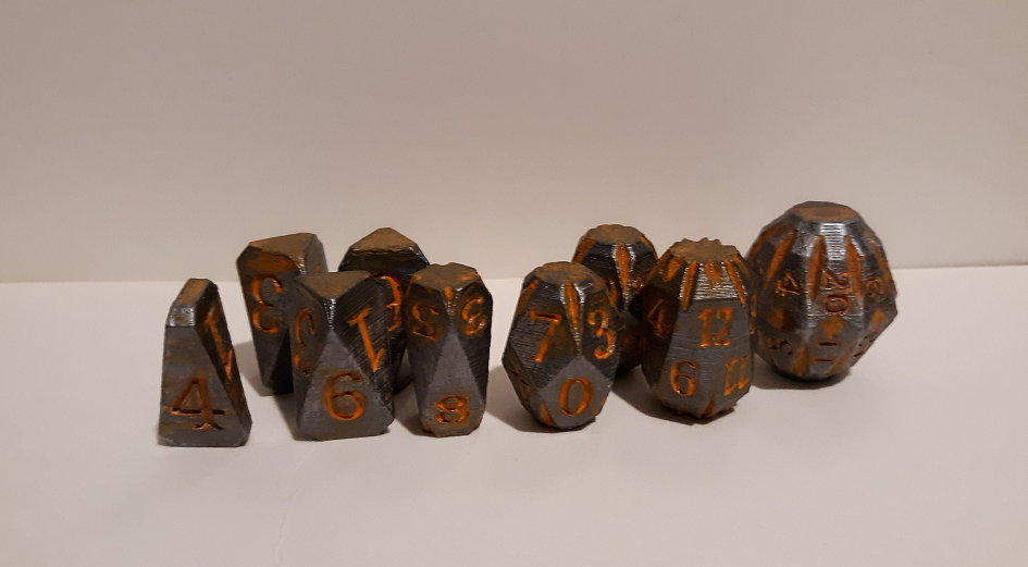 3D printed Facets Dice - Full set of custom RPG dice・Cults