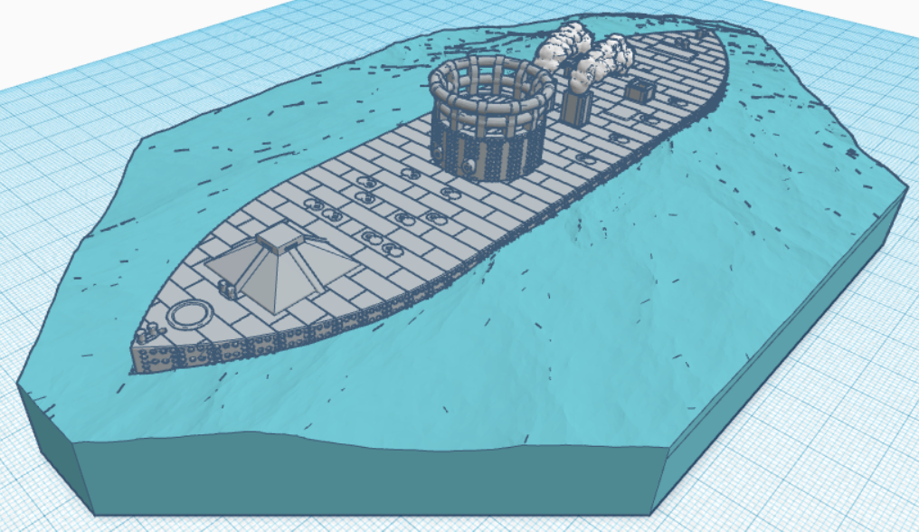 🚢 USS Monitor Diorama・Kostenlos 3D Datei für ・Cults