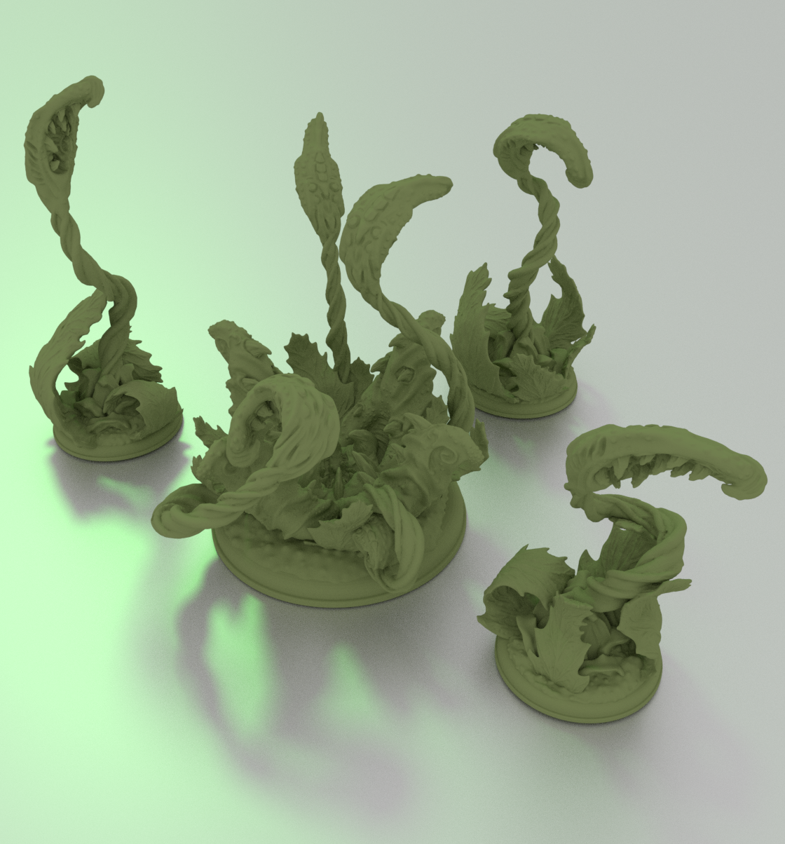 🌿 Tendril Carnivorous Plant 28mm and 50mm Creature for RPGs 5 Piece Set ...